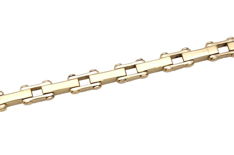 Narrow Bike Chain Style Link Bracelet with Diamonds in 14 Karat Yellow ...