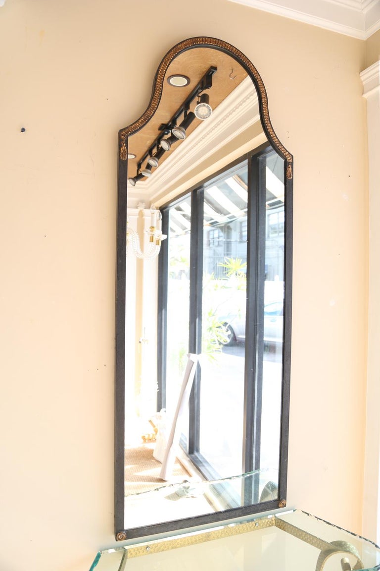 Narrow Iron Mirror with Gilt Rope Detail at 1stDibs