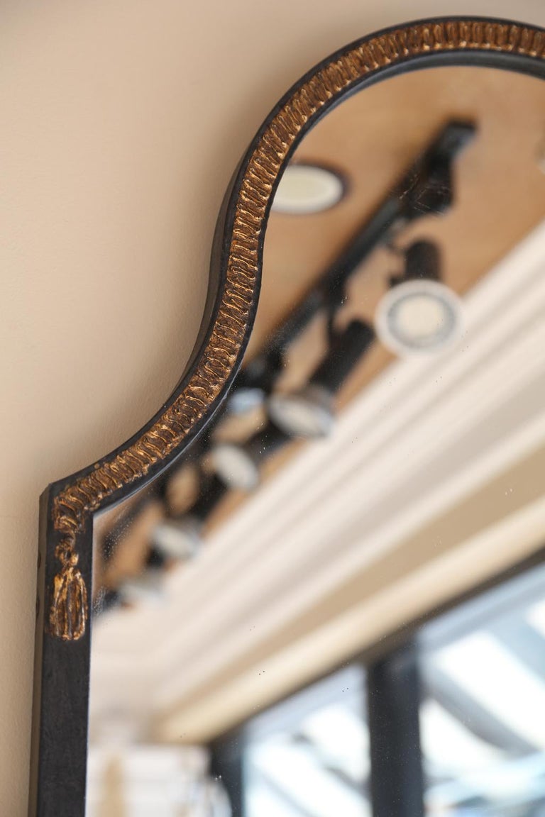 Narrow Iron Mirror with Gilt Rope Detail at 1stDibs