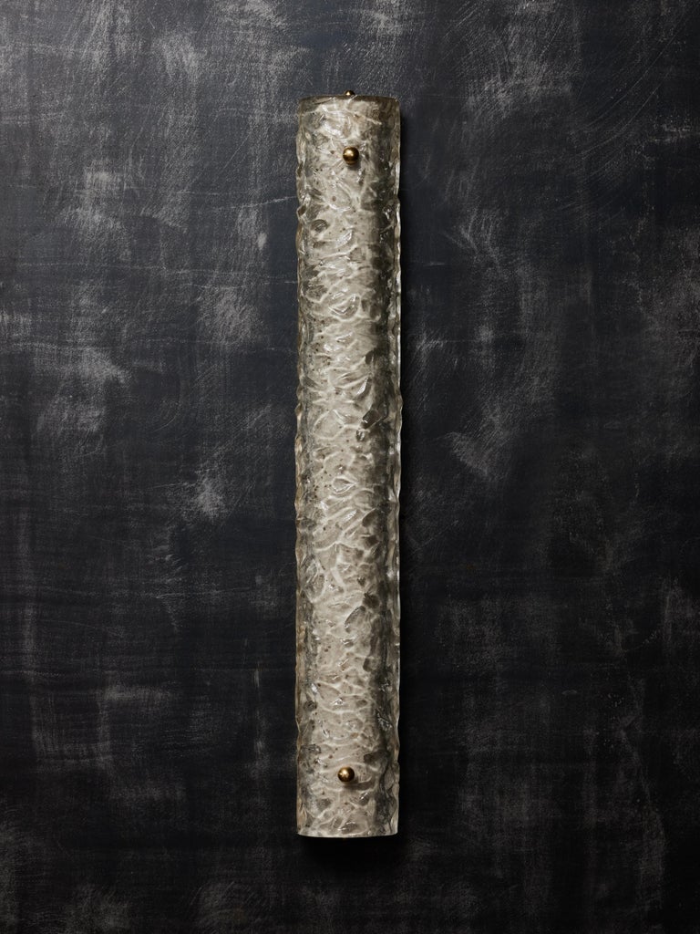 Narrow Murano Glass and Brass Wall Sconces For Sale at 1stDibs