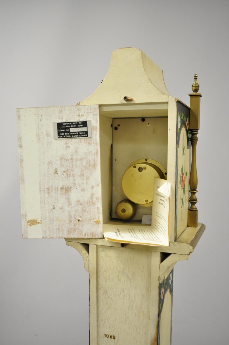 Narrow Pencil Grandmother Clock by Colonial Mfg Co Hand Painted Adams ...