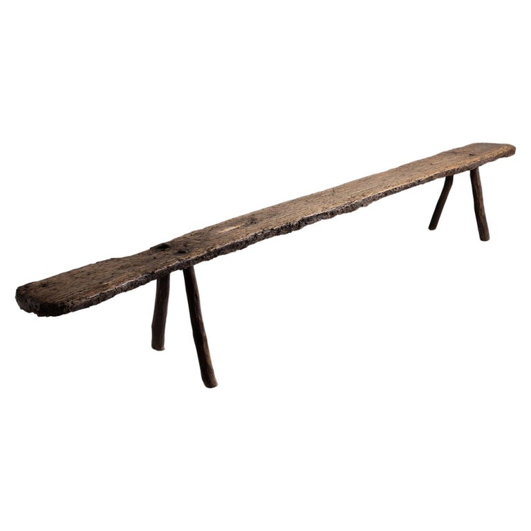 Narrow Primitive Bench at 1stDibs
