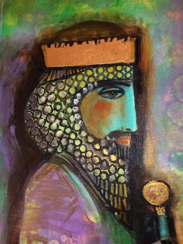 Nasser Ovissi, (Iranian, Born 1934) "Darius and Atossa" Oil on Canvas ...