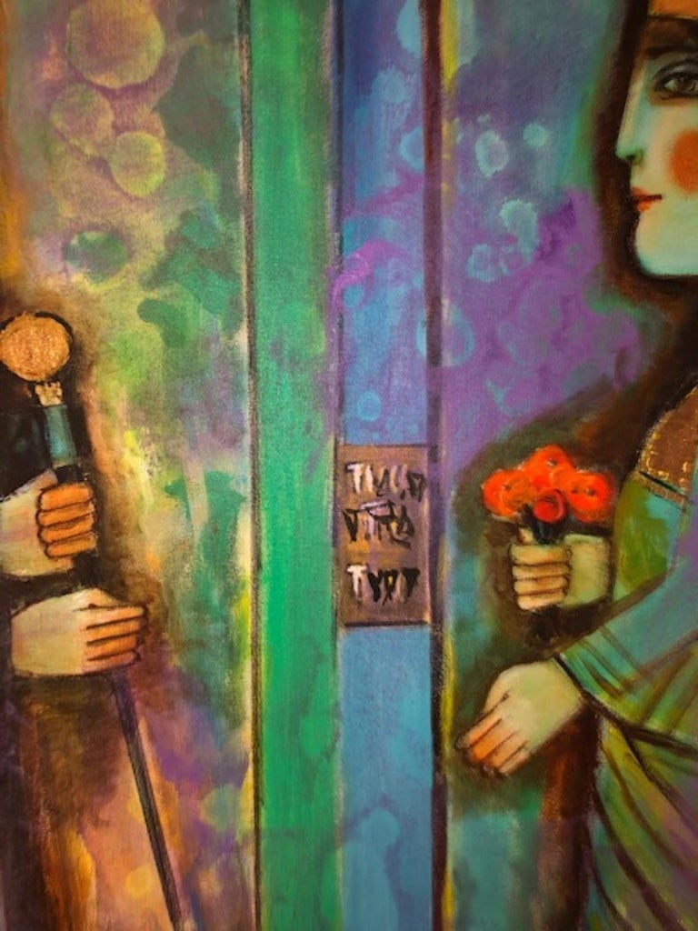 Nasser Ovissi, (Iranian, Born 1934) "Darius and Atossa" Oil on Canvas ...