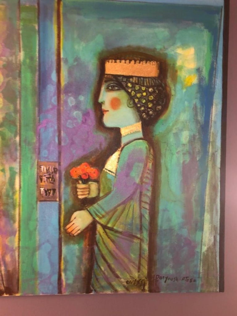 Nasser Ovissi, (Iranian, Born 1934) "Darius and Atossa" Oil on Canvas ...