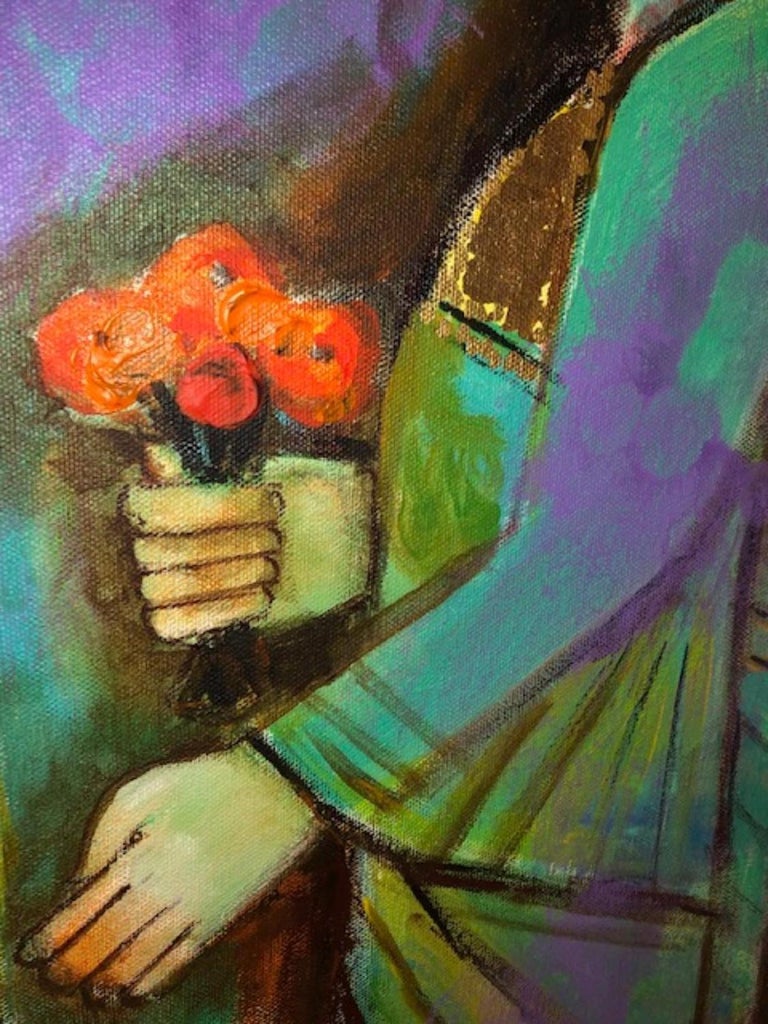 Nasser Ovissi, (Iranian, Born 1934) "Darius and Atossa" Oil on Canvas ...