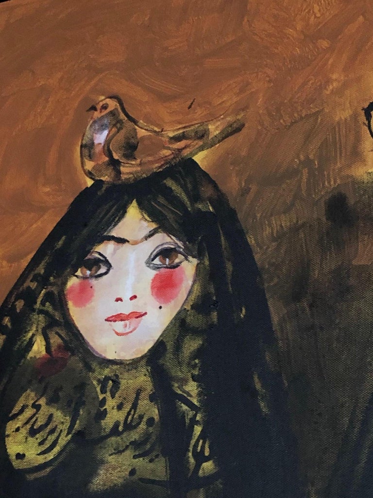 Nasser Ovissi, "Pomegranate Girl" Oil on Canvas Painting For Sale at ...