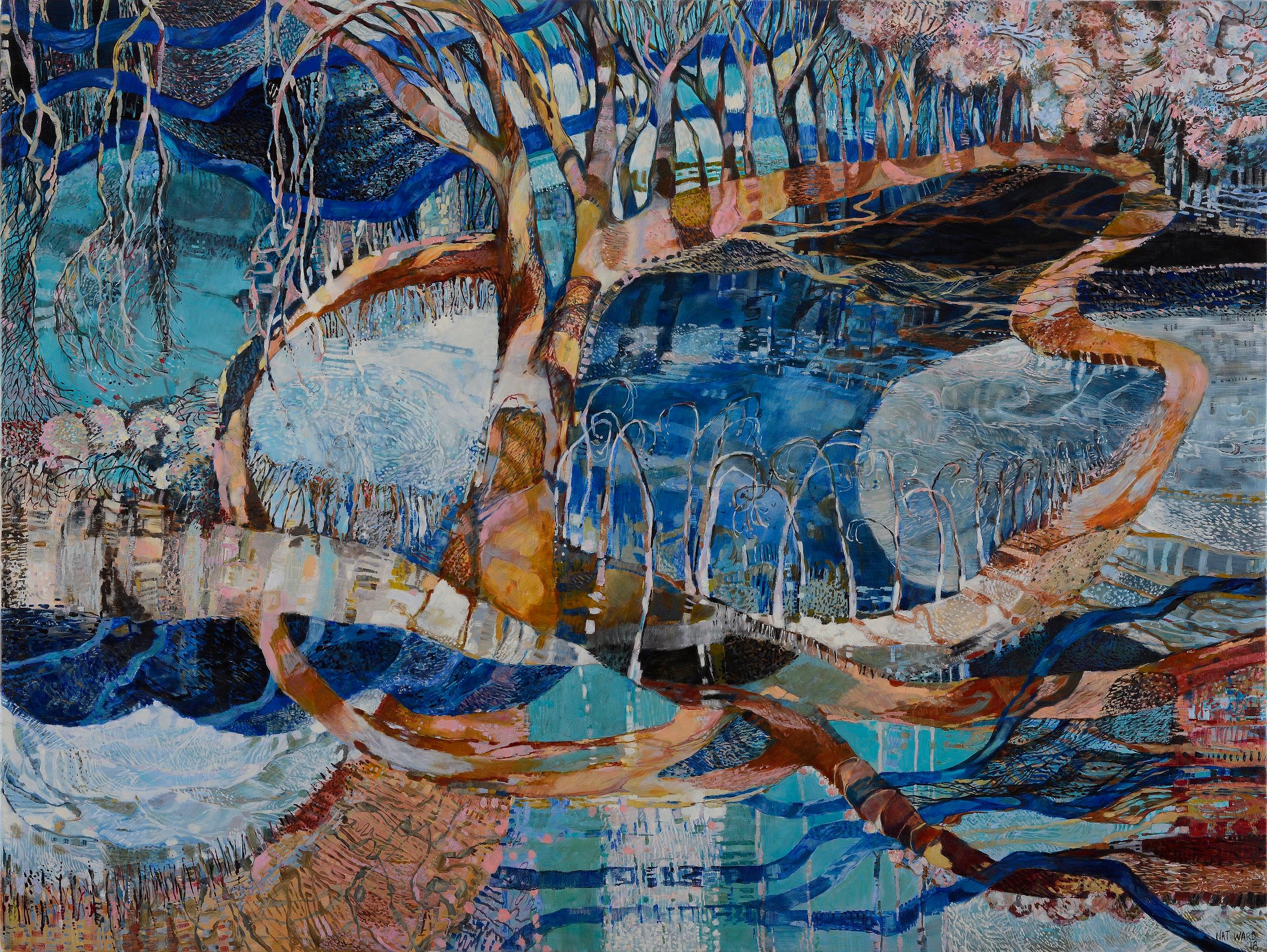 Nat Ward - Horseshoe Lagoon April #3 - Abstract Landscape Oil Painting ...