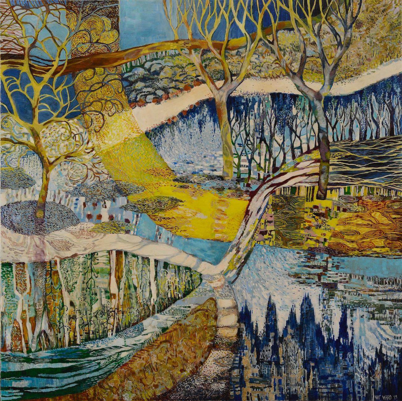 Nat Ward - The River Flows Cool #1 - Abstract Landscape by Nat Ward For ...