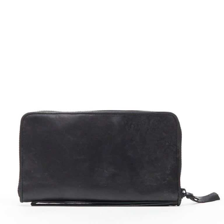 NATALIA BRILLI surrealist card coins shadow deboss black zip clutch bag ...