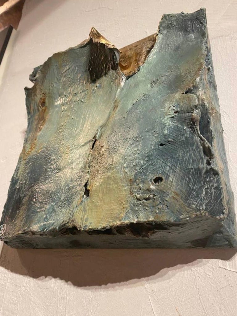 Natalia Popova - 2032 Wall Sculpture - Interior Blue and Gold Abstract ...