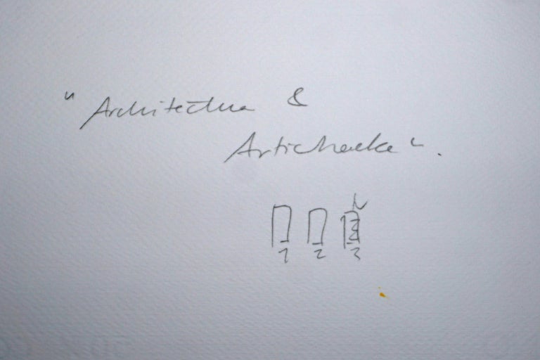 Natalia Roman - Architecture and Artichoke, Pastel Tones Geometric Triptych, Fractal Modern Grid ...