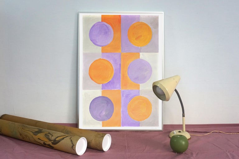 Natalia Roman - Bauhaus Autumn Pattern, Burnt Orange, Purple and Beige ...