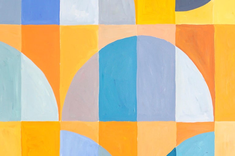 Natalia Roman - Changing Seasons in Primary Tones, Yellow, Blue, Red Bauhaus Grid Large Triptych ...