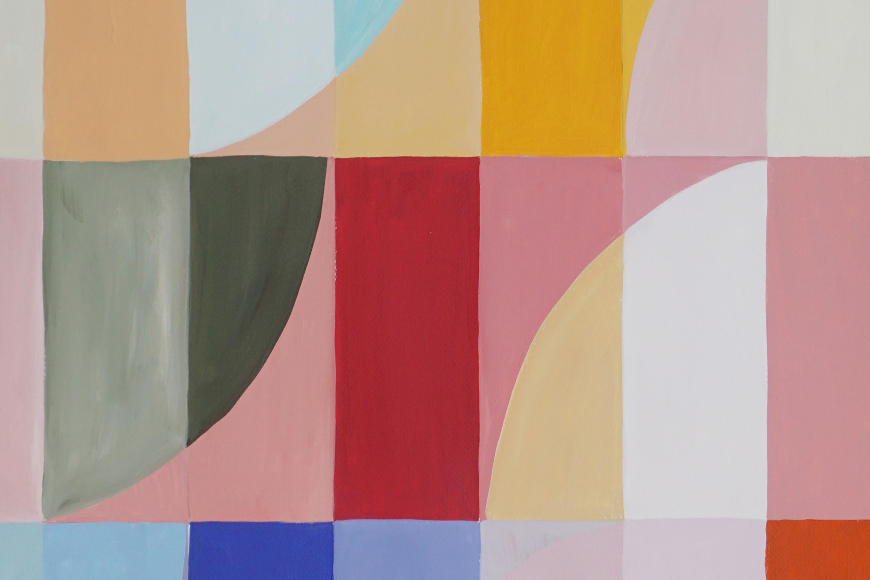 Natalia Roman - Colorful Ziggurat, Bauhaus Vivid Tones Pattern, Cascade ...