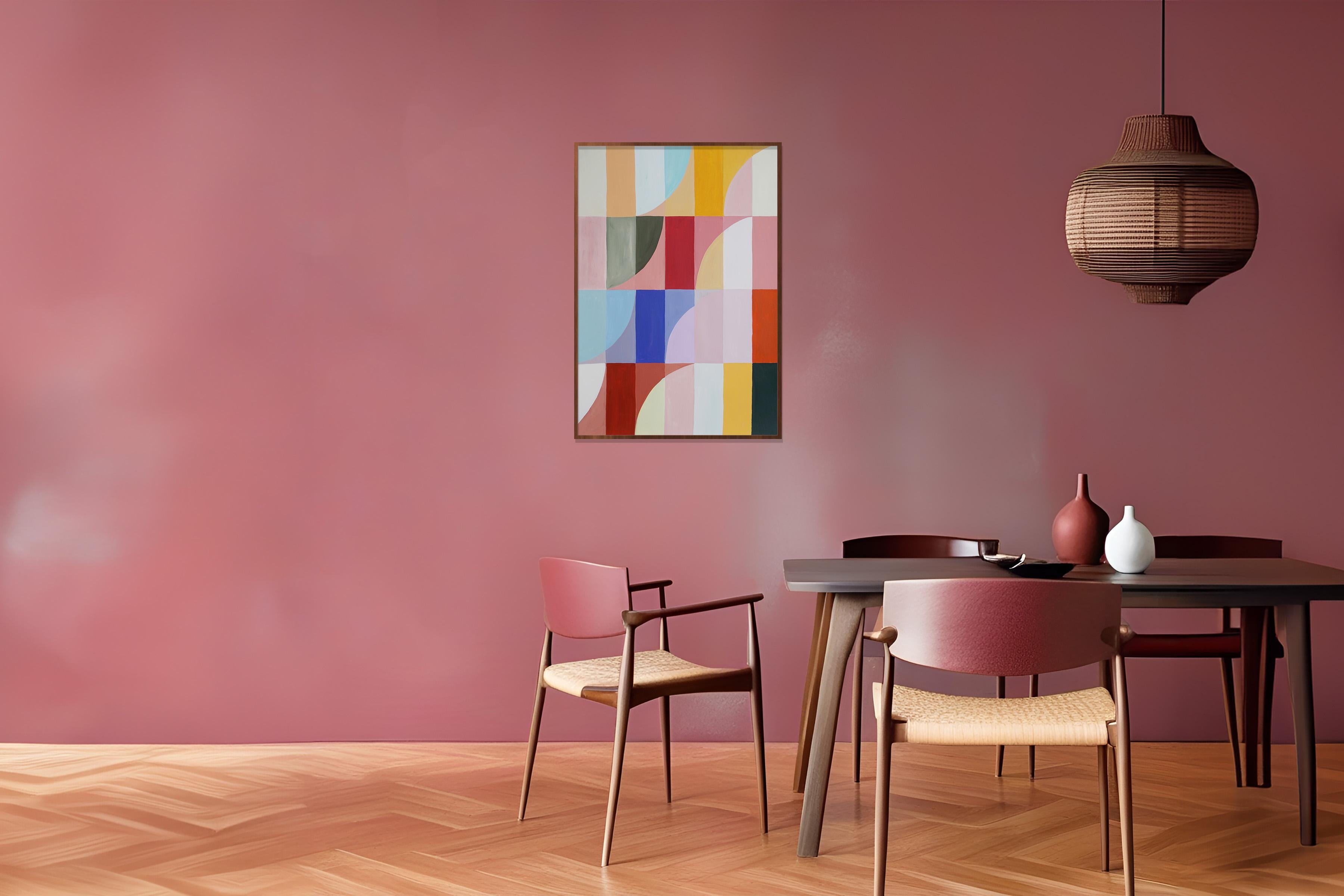 Natalia Roman - Colorful Ziggurat, Bauhaus Vivid Tones Pattern, Cascade ...