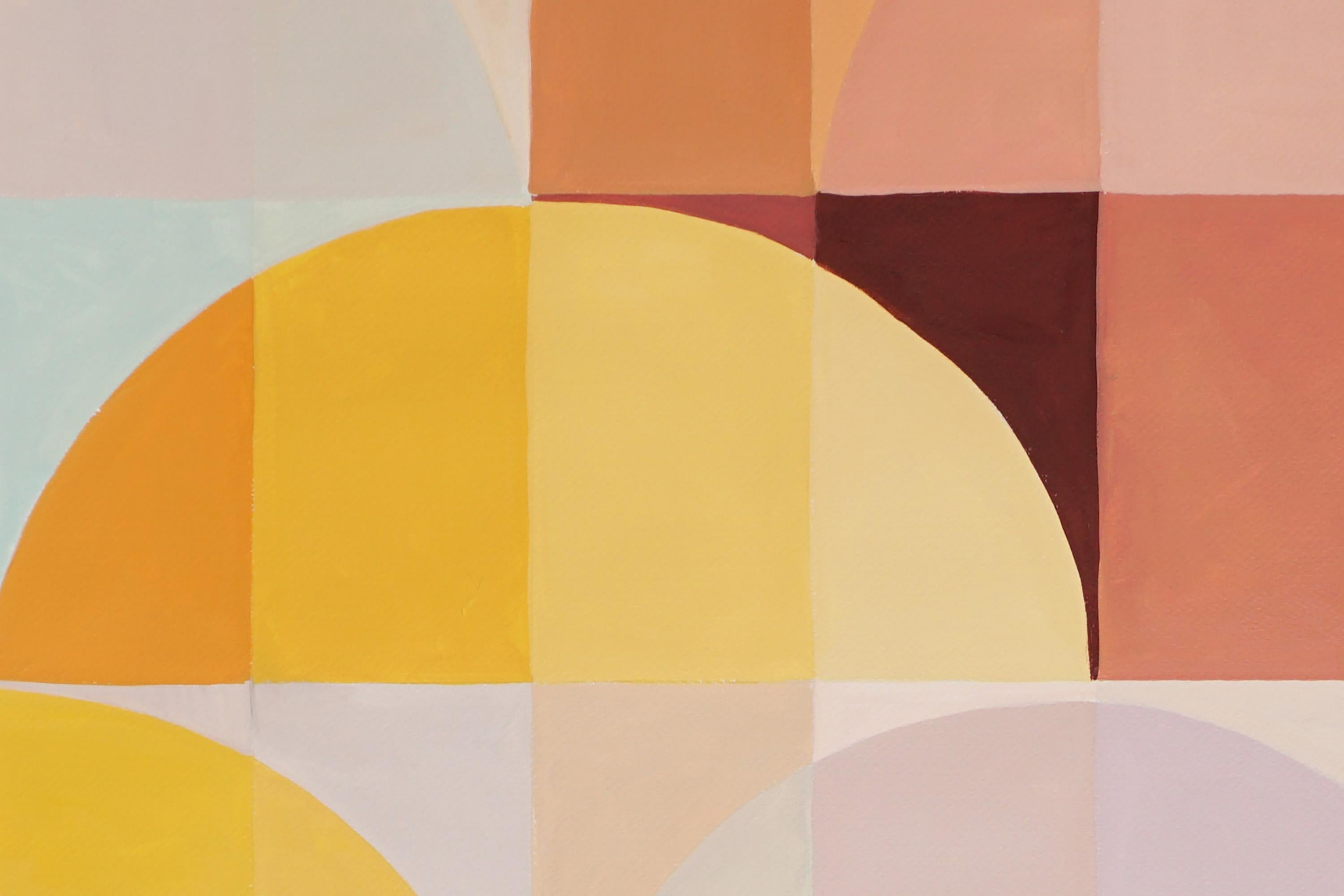 Natalia Roman - Dawn to Dusk, Bauhaus Abstract Geometric Diptych ...