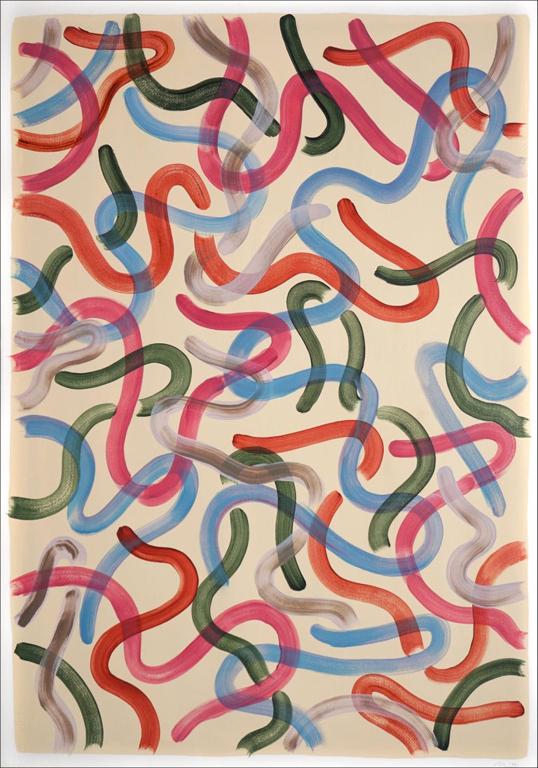 Natalia Roman - Deep in the Forest, Abstract Gestures on Cream ...