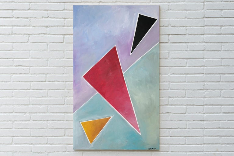 Natalia Roman - Diagonal Triangle Dream, Abstract Geometric Painting on ...