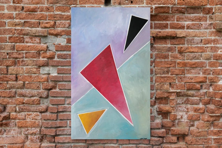 Natalia Roman - Diagonal Triangle Dream, Abstract Geometric Painting on ...