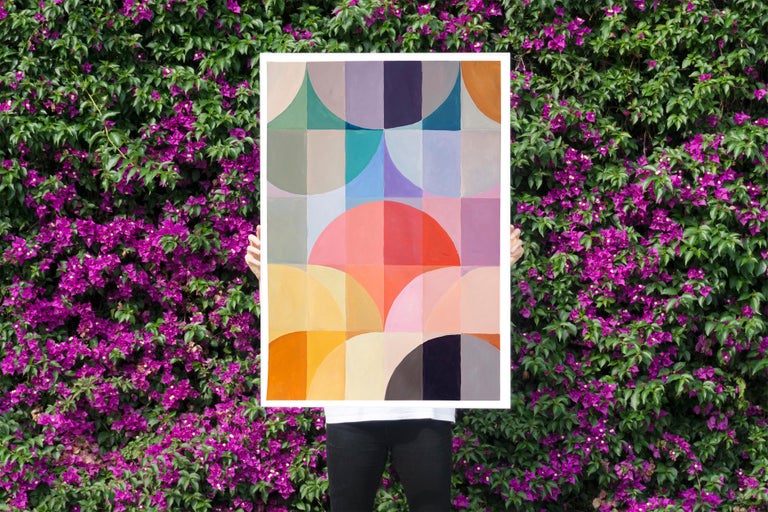 Natalia Roman - Dusk over Rolling Hills, Pastel Hue Primary Tones, Red ...