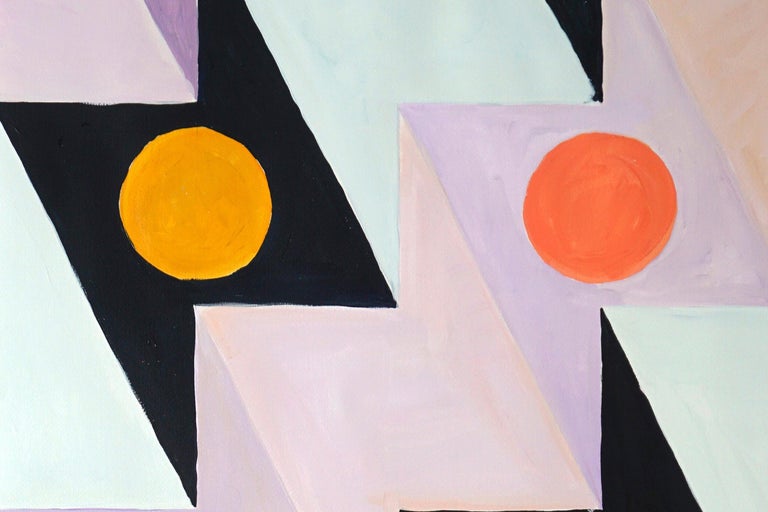 Natalia Roman - Futurist Lightning Bolt Tiles, Pattern Diptych, Pastel ...