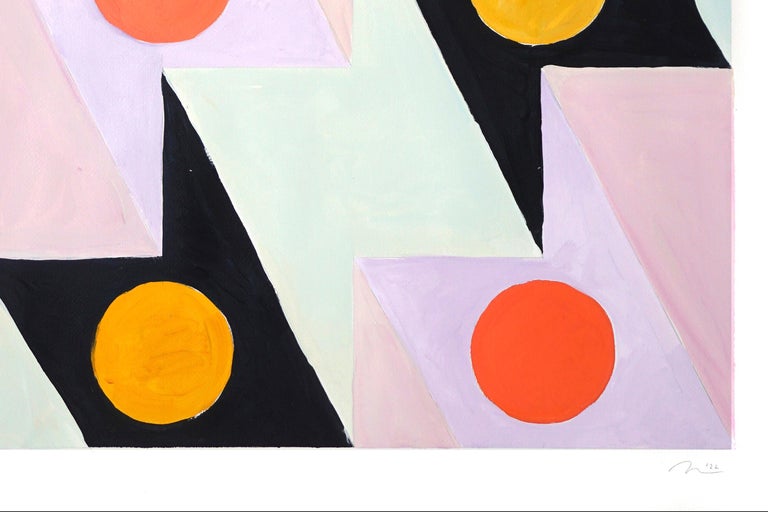 Natalia Roman - Futurist Lightning Bolt Tiles, Pattern Diptych, Pastel ...