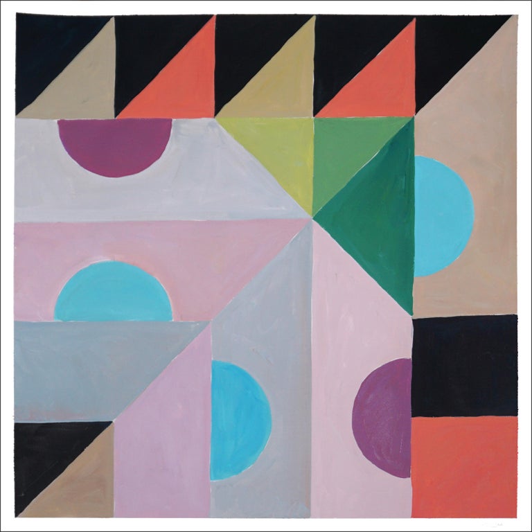 Natalia Roman - Geometric Board Game, Cold Tones Grid Pattern, Tribal ...