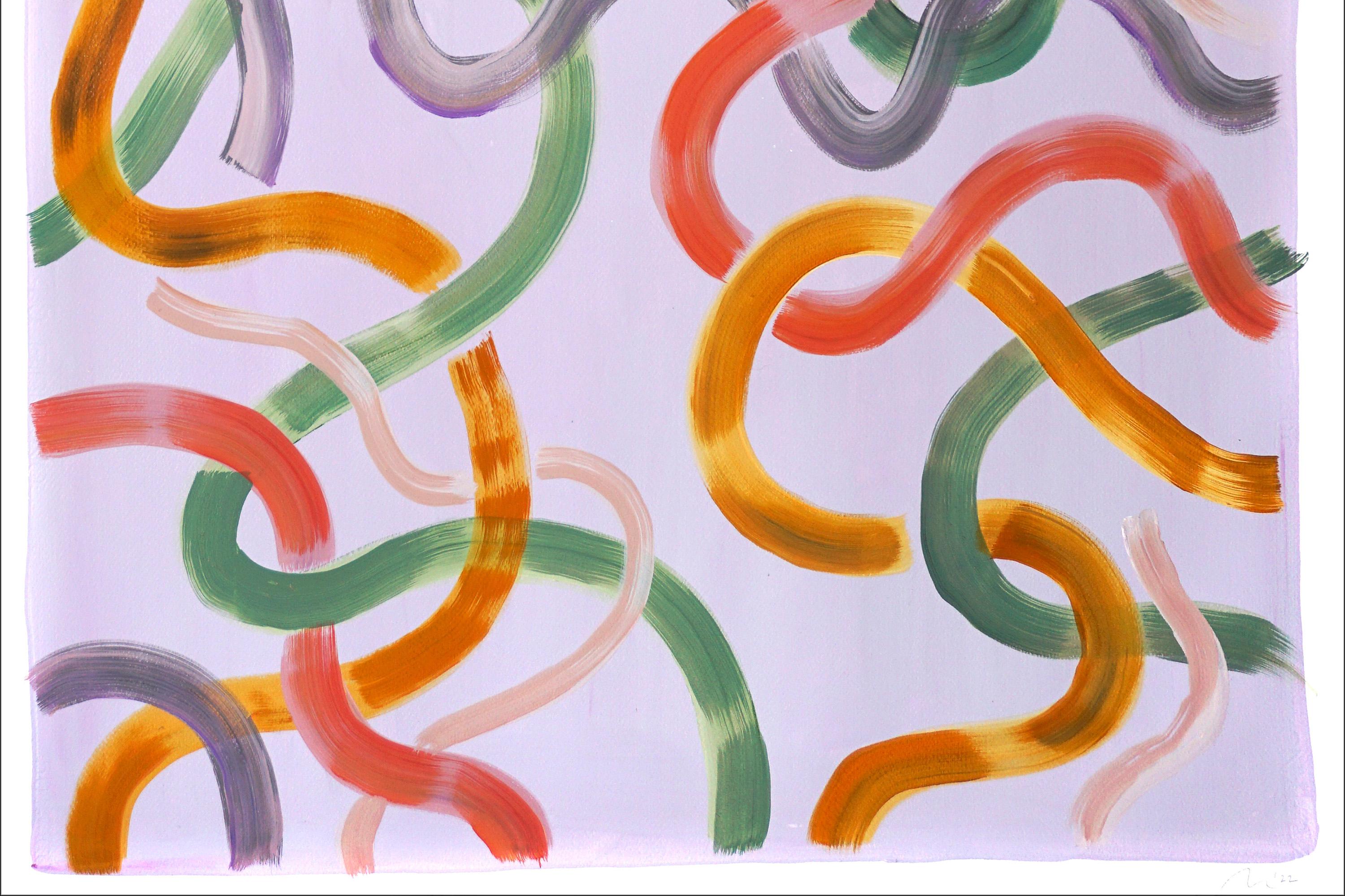 Natalia Roman - Large Abstract Diptych of Yellow Subtle Movements on ...