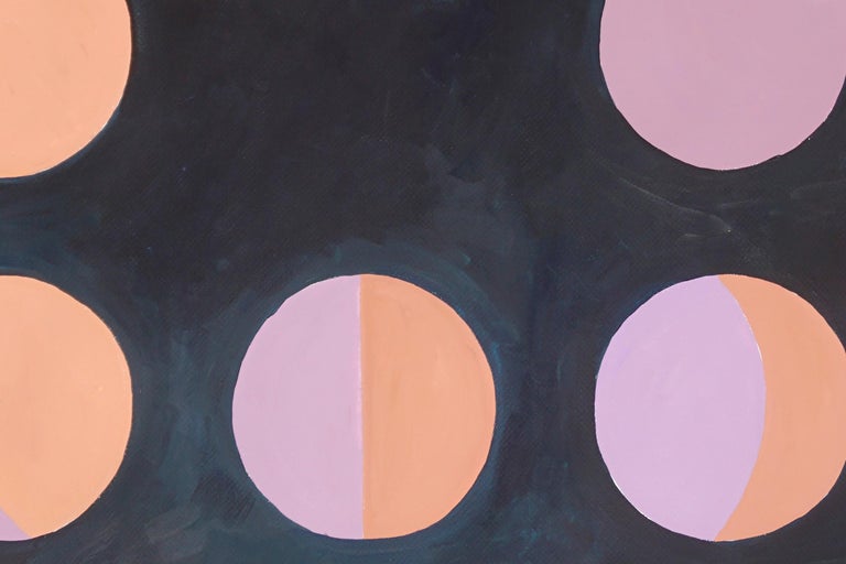 Natalia Roman - Moon Phase Scheme on Black, Mauve and Coral Circles ...