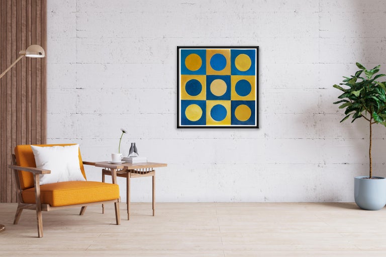 Natalia Roman - Pale Blue Dots, Primary Geometry Grid, Yellow and Blue ...