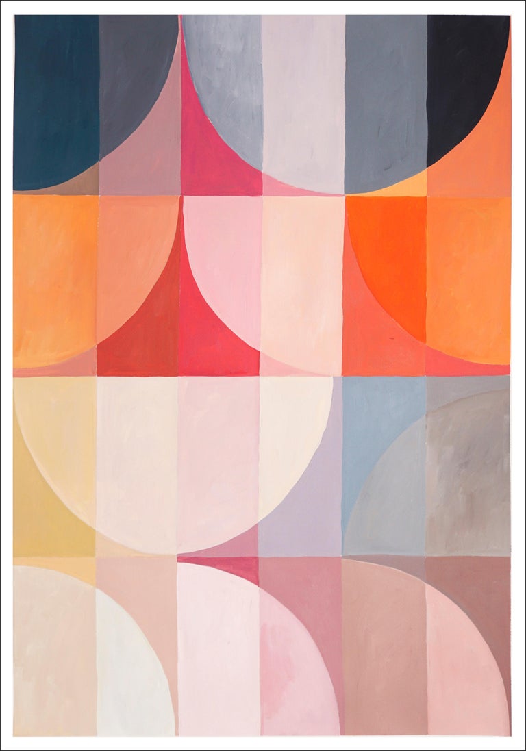 Natalia Roman - Pale Shapes, Blooming Tones, Large Bauhaus Diptych ...