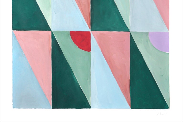 Natalia Roman - Pastel Tiles Combo Grid, Triangle Tiles Pattern Diptych ...