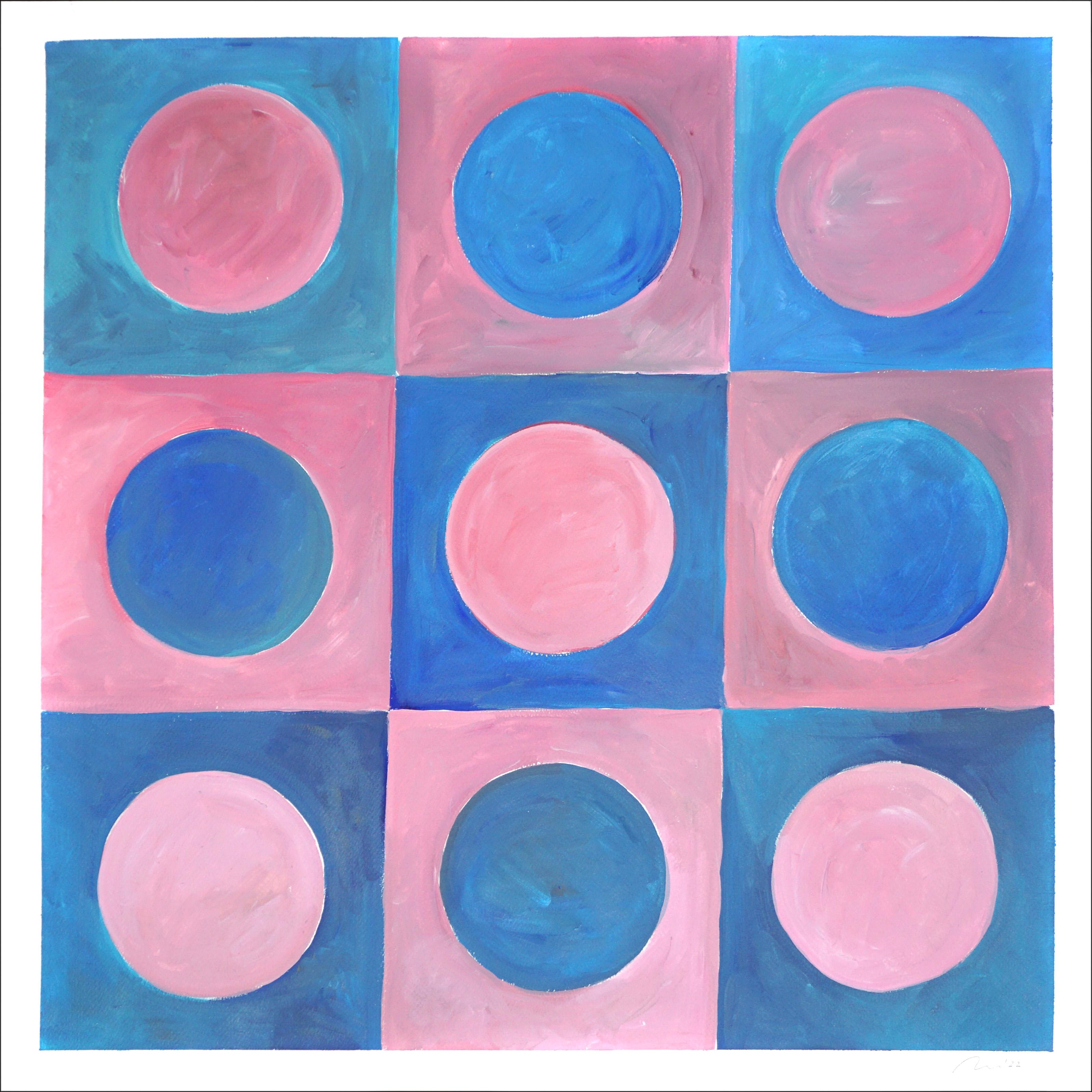 Natalia Roman – „The Cool Room, Blaue und elfenbeinfarbene Kacheln als Inspiration für Gemälde ...