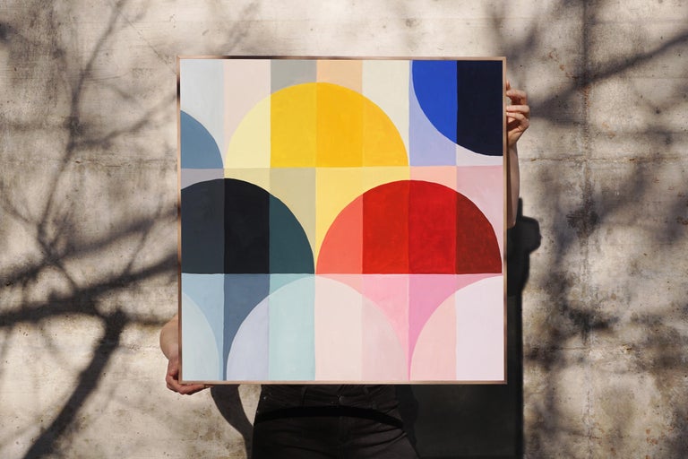 Natalia Roman - Primary Tones, Bauhaus Shapes, Blue, Red, Yellow, Italian Beach Cabin Patterns ...