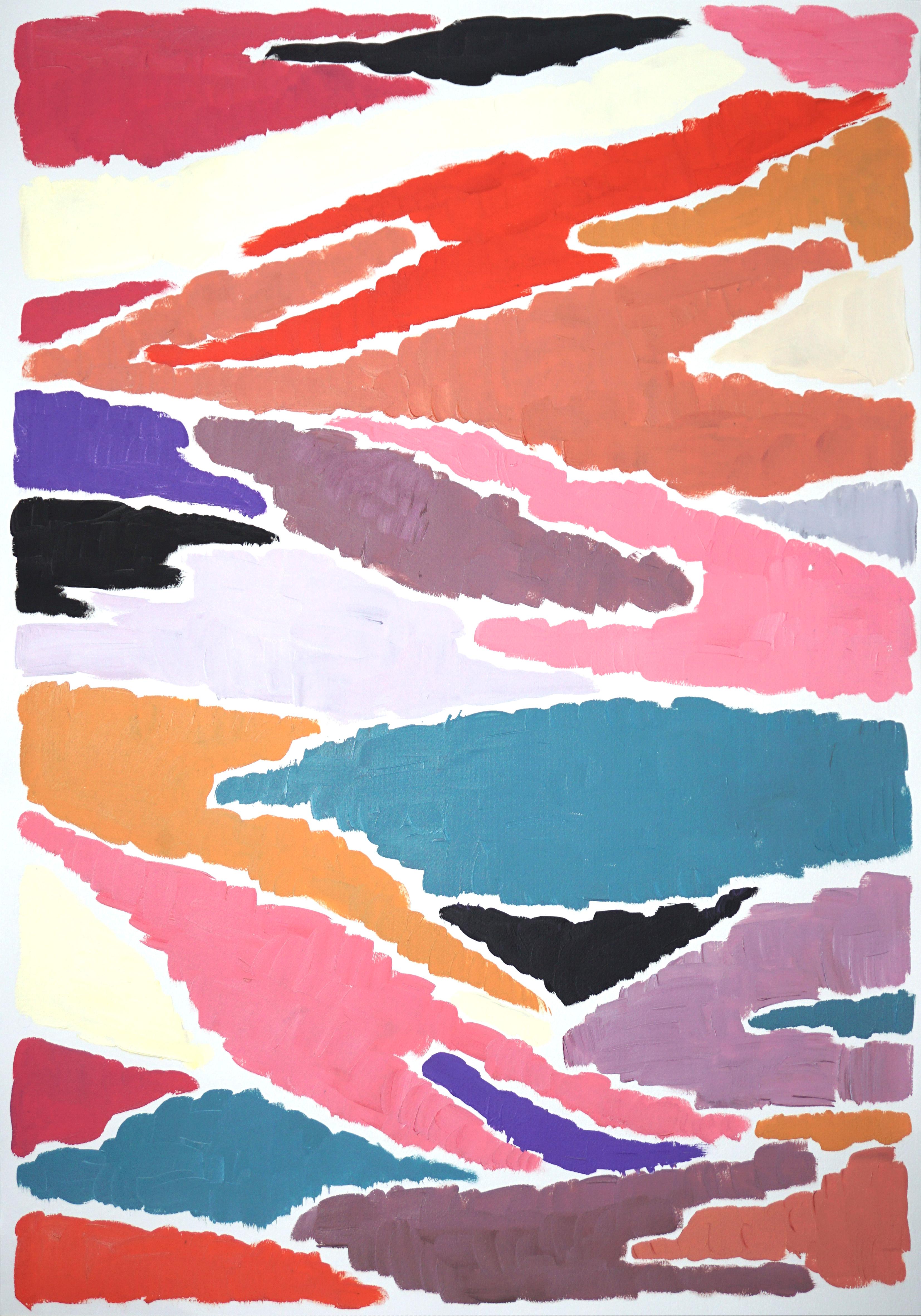 Natalia Roman - Primavera Landscape Dream, Pink Pastel Abstract ...