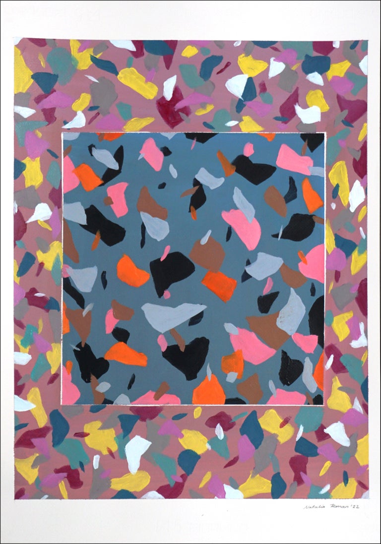 Natalia Roman - Terrazzo Tile Over Nineties Pattern, Geometrical ...