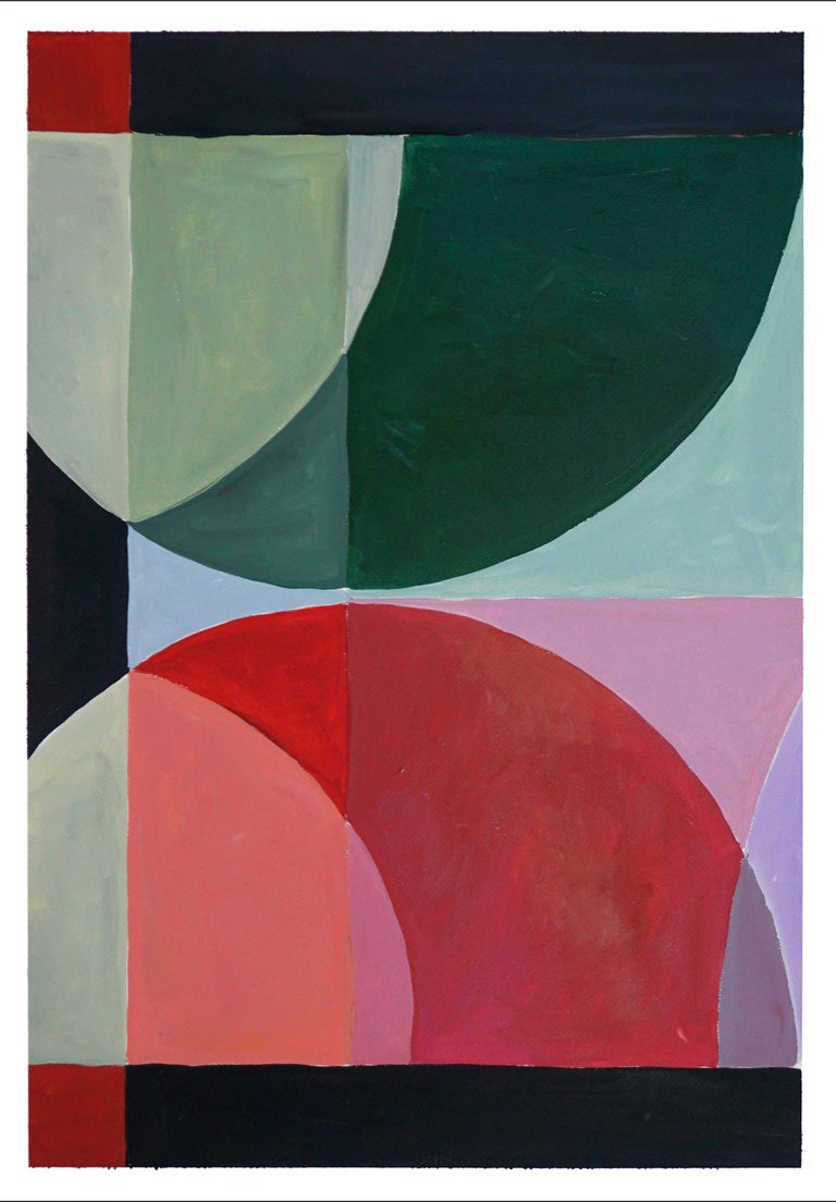 Natalia Roman - Winter Eclipse Study, Dark Tones, Red and Green Diptych ...