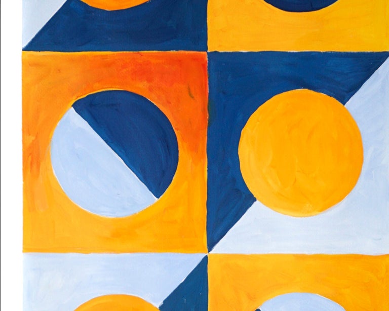 Natalia Roman - Yellow and Blue Diptych of Sunset Tiles, Modern ...