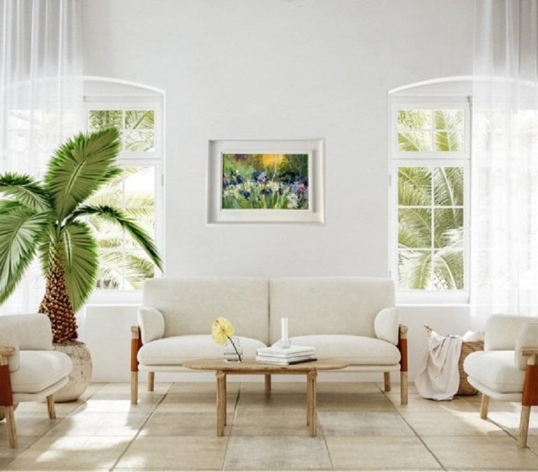 Natalie Bird - Natalie Bird, Summer evening in the garden with irises ...