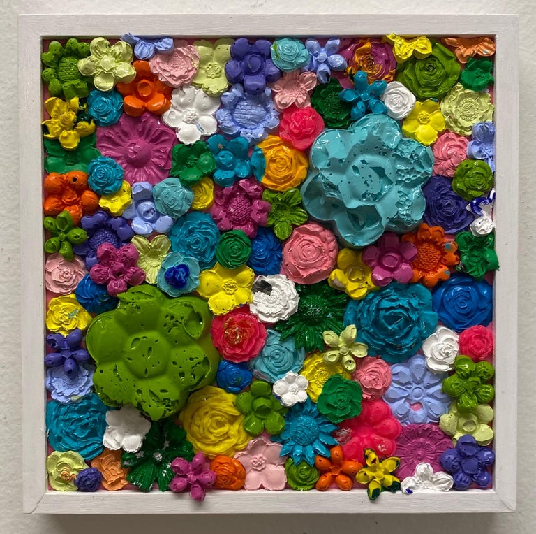 Natalie Harrison - FLOWER TAPESTRY 2 - Framed, Textured, Sculptural ...