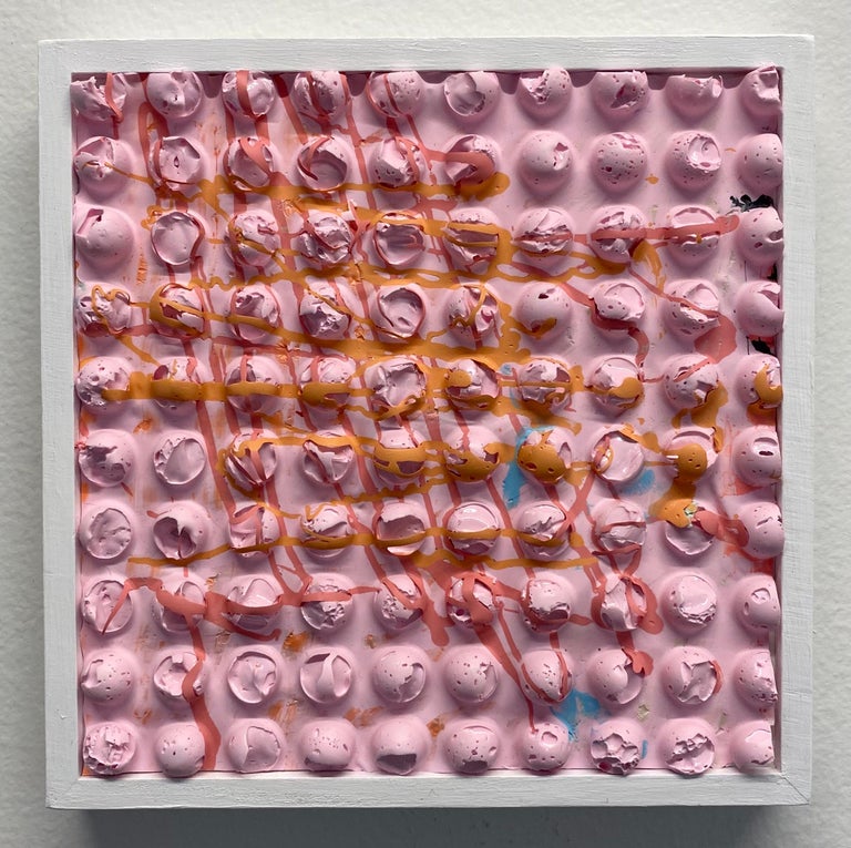 Natalie Harrison - PINK CIRCLE QUILT 1 - Framed, Textured, Sculptural ...