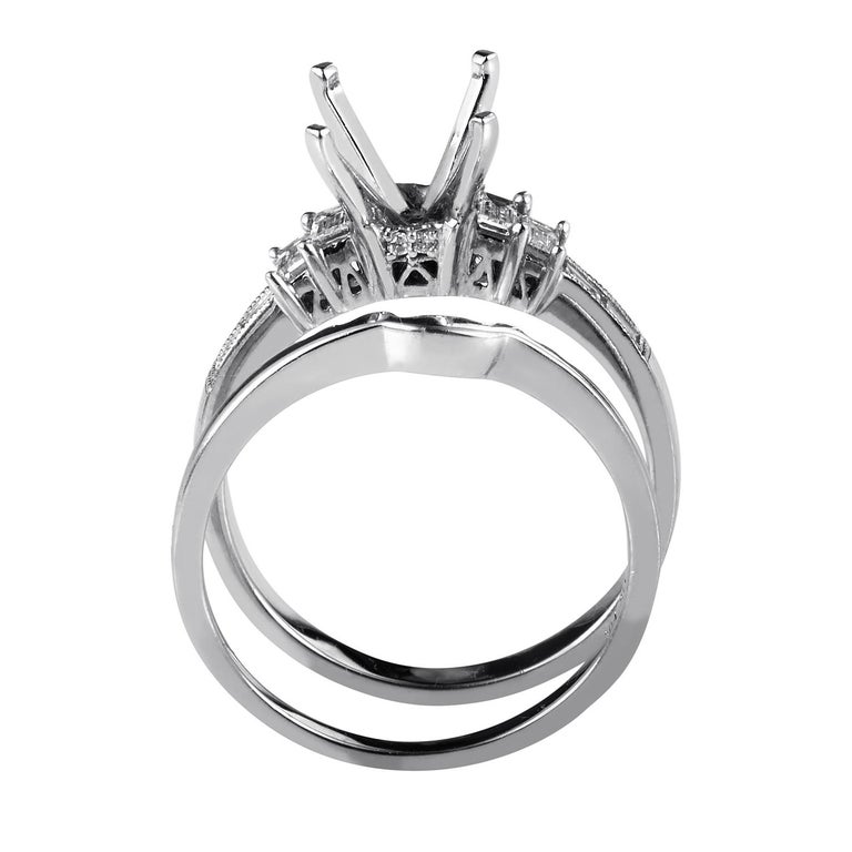 Natalie K Women's 14 Karat Gold and Diamond Mounting Bridal Set SM ...