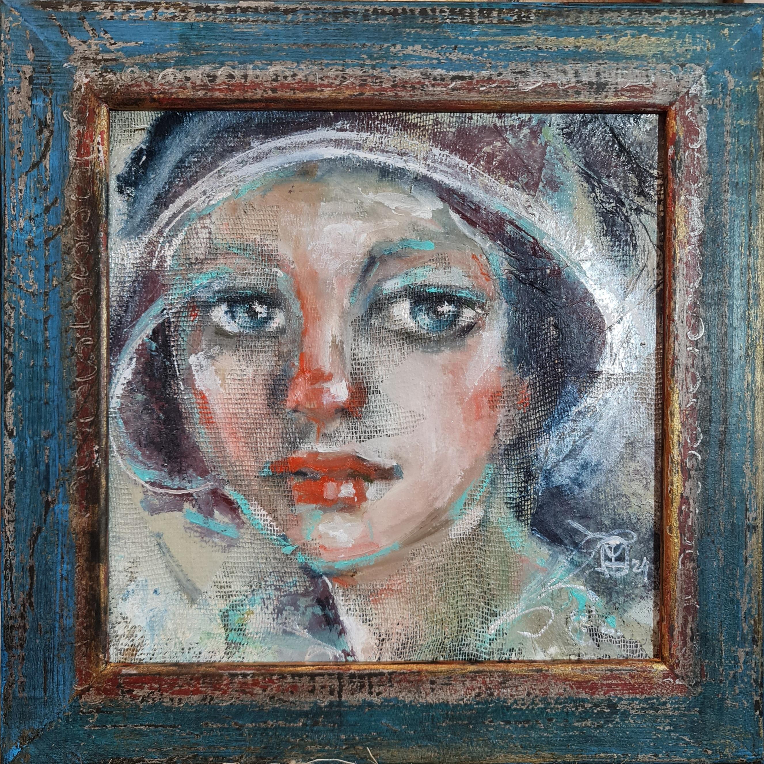 Natalie Shiporina - Oil portrait in a handmade wooden frame in a modern ...