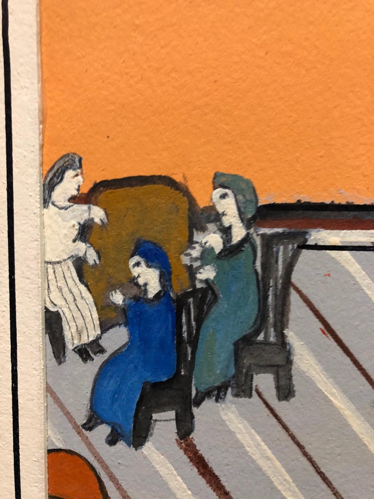 Natan Heber - Israeli Judaica Shtetl "The Lesson" Rabbi Studying Scene ...