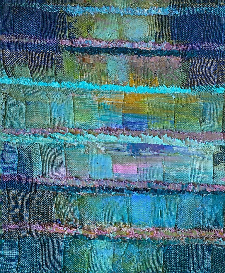Natasha Zupan - Colour Boundaries #50 Abstract painting, Oil, Knit ...