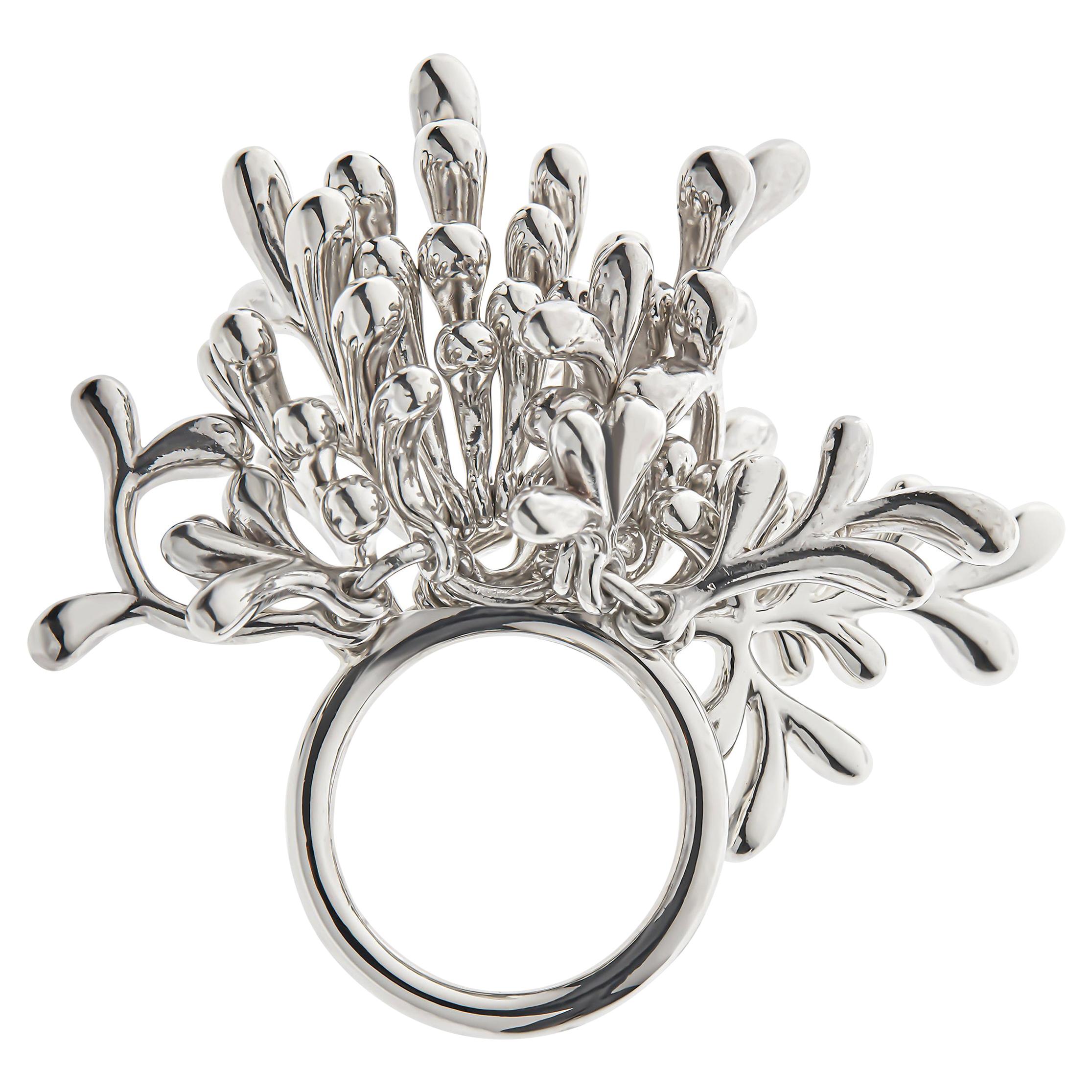 Contemporary Sterling Silver Fig Cocktail Ring by the Artist For Sale ...