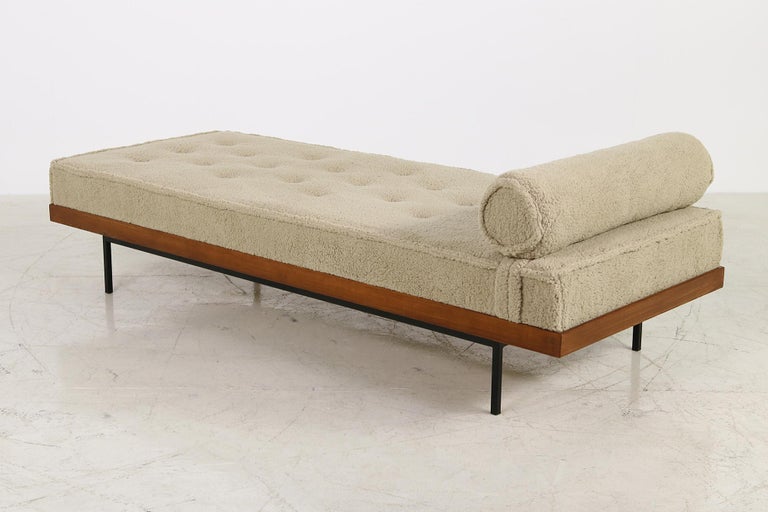 Nathan Lindberg Daybed Mod. 31 Larch Wood, Teak, Tufted, Teddy Fur and ...