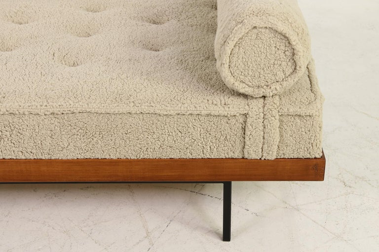Nathan Lindberg Daybed Mod. 31 Larch Wood, Teak, Tufted, Teddy Fur and ...