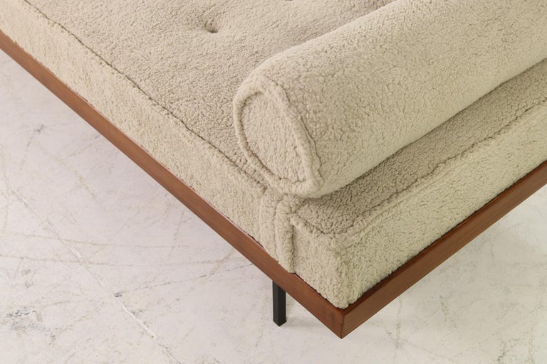 Nathan Lindberg Daybed Mod. 31 Larch Wood, Teak, Tufted, Teddy Fur and ...